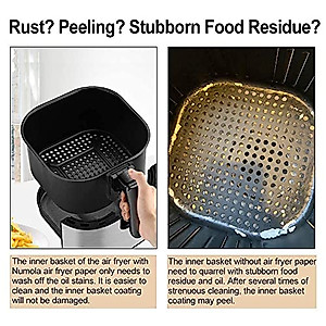 Air Fryer Parchment Paper Liners, Numola 100 Pcs Parchment Paper for Air Fryer, 9 Inch White Air Fryer Paper Liners, Non-stick Steamer Liners for Oven, Microwave, Bamboos Steaming Basket