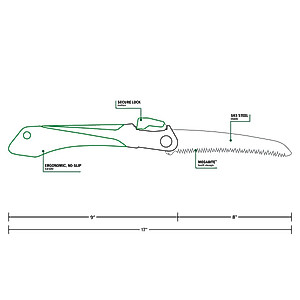 Hooyman MegaBite Hunter’s Combo Bone Saw with Heavy Duty Construction, High Carbon Steel Blade, Impulse Hardened Teeth, and Ergonomic Over-Molded Handle for Camping, Hunting, and Outdoors