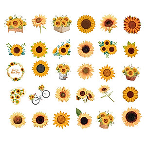 ETDTech Sunflower Wall Stickers Decals with 3D Butterfly, Yellow Flower for Kitchen Bedroom Nursery Children Room Living Room Waterproof Removable, 11.6inchx9.8inchx0.5inch