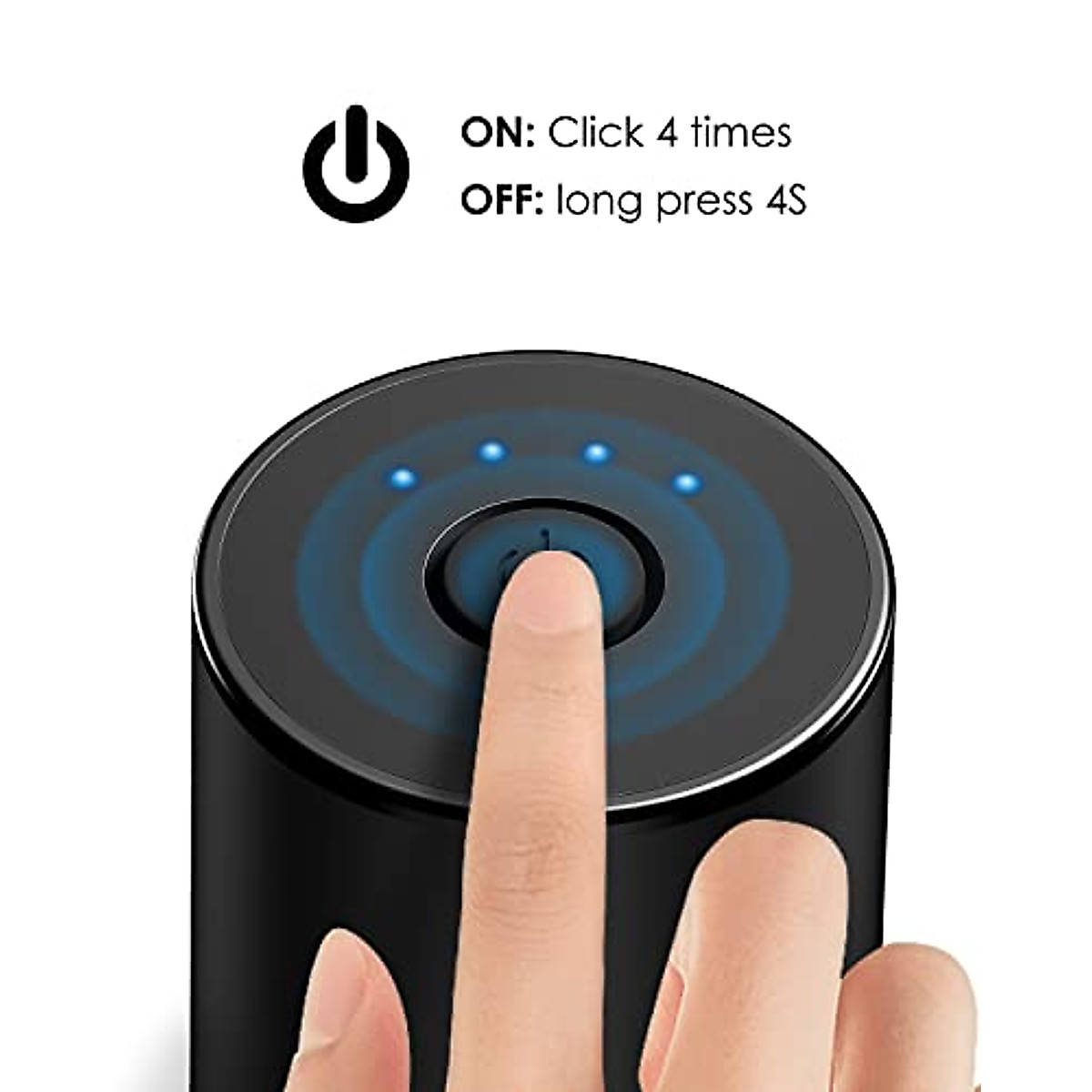 KINGTOP Electric Grinder, Portable Automatic Electric Herb Grinder, Metal Rechargeable Electric Spice Grinder (Black)