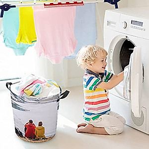 Custom Laundry Baskets with name Personalized your own photo text Dirty Clothes Hamper Waterproof large capacity Hampers for Bedroom Bathroom Living Room