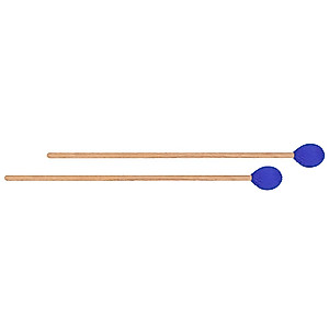 Marimba Mallets, Blue Medium Hard Mallets Yarn Head Keyboard Marimba Mallets with Maple Handle, Pack of 2