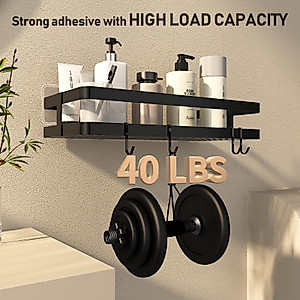 WXCGX Shower Caddy 2 Pack - Shower Organizer for Extra-Large Bathroom Storage with 4 Removable Hooks - Rustproof Bathroom Shower Shelves - Adhesive Or Drilling Wall Shower Shelf for Inside Shower