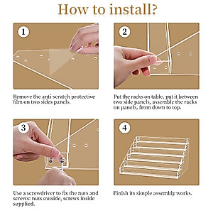 Benbilry 6 Tiers Acrylic Nail Polish Organizer 72 Bottles Essential Oil Stand Clear Holder Sunglasses Eyeglasses Display Makeup Organizer(6 Tiers)