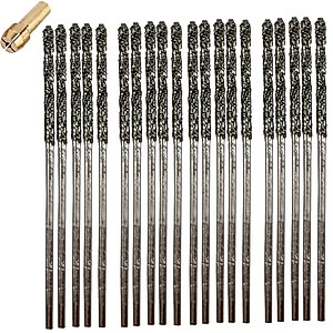 1mm Diamond Bits for Drilling Stone Compatible with Dremel Collet Included Drill Bit Set Twist Tip Design Jewelry Sea Glass Beach Shell Gemstone 20 Pieces Set