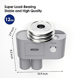 CXYHMG Toothbrush Holders for Bathroom, with Automatic Toothpaste Squeezer Dispenser, is Wall Mounted Bathroom Accessories Organizer, for Kids & Family Shower Decor. (Grey 2 Cups)