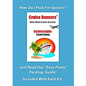 CRUISE RUNNERS Fake Shampoo Conditioner Flask Kit For Hiding Hidden Liquor Sneak Alcohol On Booze Cruise With 2 TSA Travel Size Plastic Bottles and Seals Enjoy Rum Runners For Cruise