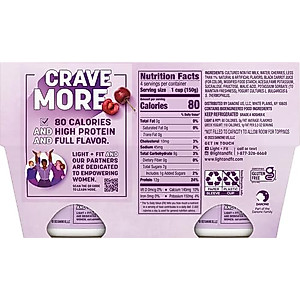 Dannon Light + Fit Greek Nonfat Yogurt, Cherry, Gluten-Free, 5.3 oz., 4 Pack