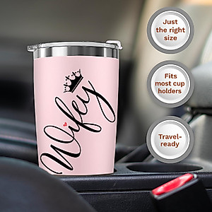 ZAGKOO Mothers Day Gifts for Wife from Husband - Wife Mothers Day Gifts, Wife Birthday Gift Ideas, Anniversary Wedding Romantic I Love You Presents for Wifey, Fiance, Her - To My Wife Pink Tumbler Cup