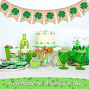 6 Pieces St. Patrick's Day Lucky Burlap Banner and Love Heart Banner Bunting Garland for Party Home Valentine's Day Anniversary Decoration