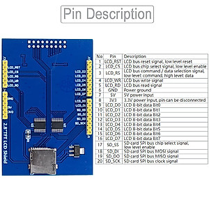 DIYmalls 2.8" TFT LCD Display Module 5V/3.3V ILI9341 Resistive Touchscreen 320x240 8-bit Parallel Interface w/SD Card Slot for Arduino U NO Mega-2560