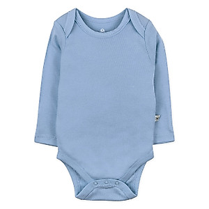 HonestBaby 10-Pack Long Sleeve Bodysuits One-piece 100% Organic Cotton for Infant Baby Boys, Girls, Unisex , Rainbow Gems Blues, 0-3 Months