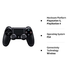 DualShock 4 Wireless Controller for PlayStation 4 , television- Jet Black (Renewed)