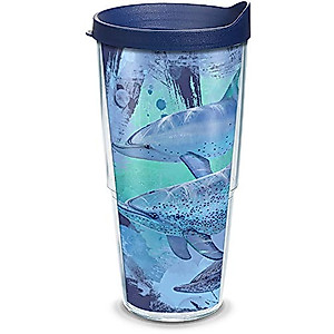 Tervis 1316315 Guy Harvey - Mirage Dolphins Insulated Tumbler with Wrap and Lid, 24 oz - Tritan, Clear