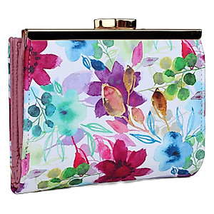 Julia Buxton Watercolor Floral Vegan Leather Lexington Wallet