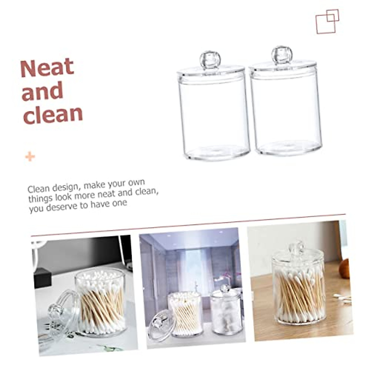 Holibanna 2pcs Box Cotton Ball Storage Box Cotton Round Holder Makeup Organizer Box Jewelery Organzer Bathroom Organizers Jar Sundries Storage Box Desktop Organizer Storage Case Ps Set