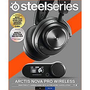 SteelSeries Arctis Nova Pro Wireless Multi-System Gaming Headset - Premium Hi-Fi Drivers - Active Noise Cancellation - Infinity Power System - Stealth Retractable Mic - PC, PS5/PS4, Switch, Mobile