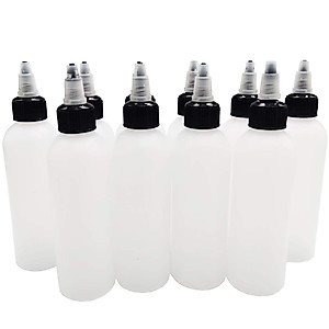 20 Pcs Plastic Squeeze Bottles,4oz/120ml Dispensing Bottles,Boston Round LDPE Bottles with Twist Top Cap,Condiment Squeeze Bottles for Crafts,Kitchen,Household
