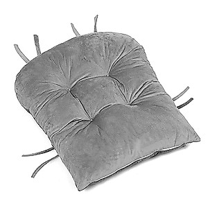 Osunnus 5PCS Rocking Chair Cushion Set Velvet Glider Rocker Replacement Cushions with Storage for Nursery Glider Rocking Chair, Gray