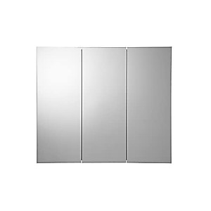 Croydex Thurmond Tri-View, Recessed or Surface Mount Medicine Cabinet, 30W x 26H, Aluminum