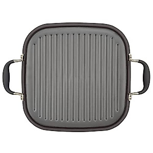 Anolon Advanced Hard Anodized Nonstick Grill Pan / Griddle and Roaster - 11 Inch, Gray