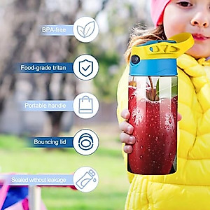 Stainless Steel Water Bottles Red Apple Fruit Travel Water Cups with Handle And Silicone Straw Drinking Cup with Leak Proof Lid Thermo Travel Mug for Women Men