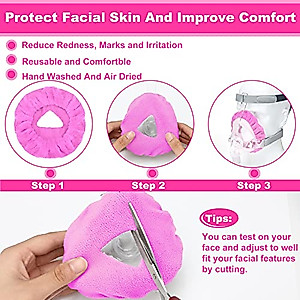 24 Pack Mask Liners Full Face Reusable Soft Mask Covers Reduce Air Leaks and Blisters Washable Cushion Covers Compatible with Most Full Face Masks (Pink)