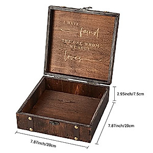 AW BRIDAL Keepsake Box With Lids Wedding Memory Box Wood Storage Box Anniversary Engagement Gifts for Couples Bridal Shower Gifts Birthday Gifts