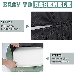 Kphico Pet Bed,25 Inch Rectangle Dog Bed with Non-Slip Bottom and Supportive Side Wall,Removable Washable Side Square Dog Bed for Indoor Medium Dog and Large Cats-Beige Green