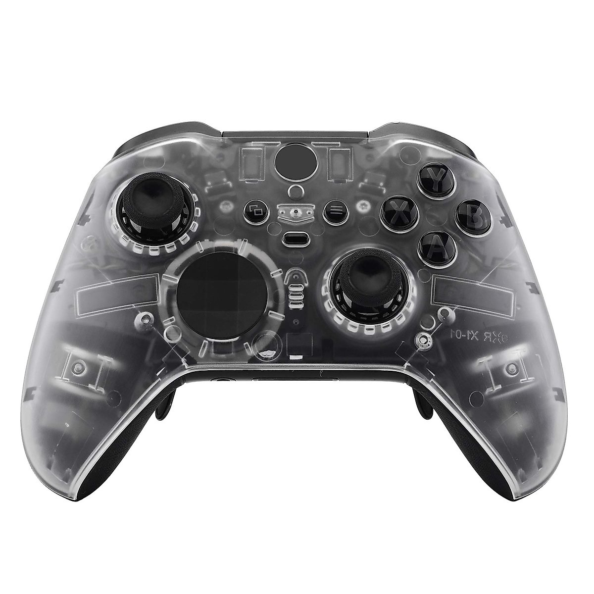 eXtremeRate Transparent Clear Faceplate Cover, Front Housing Shell Case Replacement Kit for Xbox One Elite Series 2, Xbox Elite 2 Core Controller Model 1797 - Controller Not Included