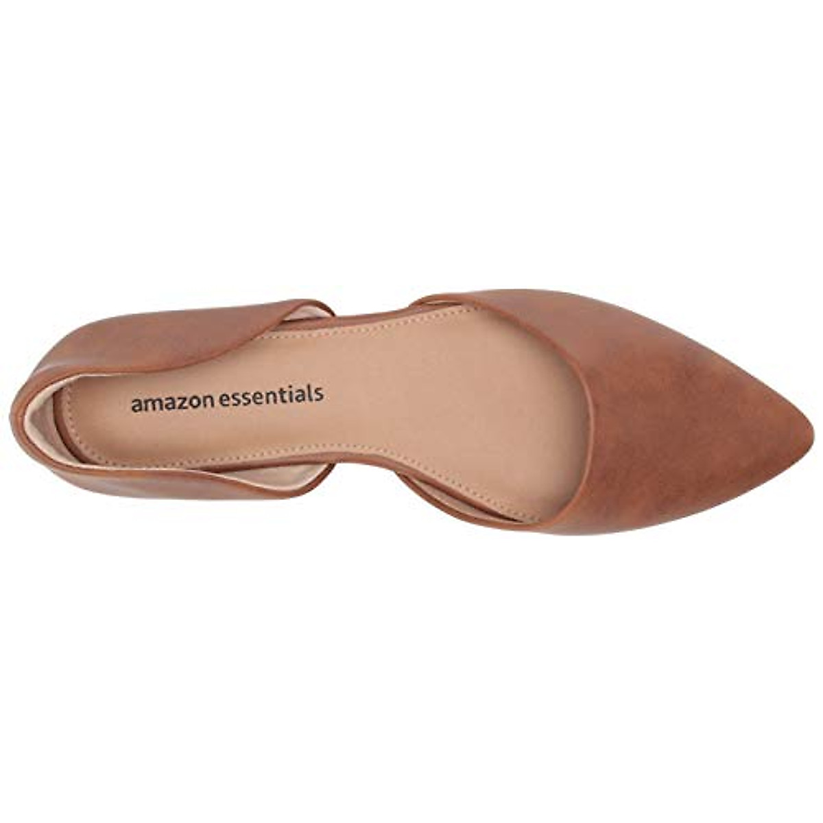 Amazon Essentials Women's D'Orsay Flat Ballet, Tan, 7.5