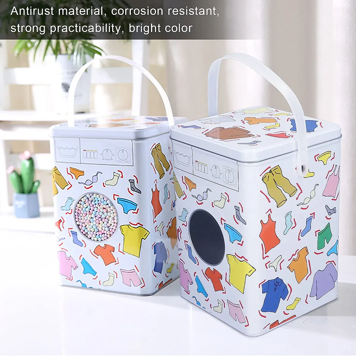 Laundry Detergent Container Laundry Powder Bin with Perspective Lid Washing Powder Storage Tin Large Capacity Storage Box for Pods Tablets