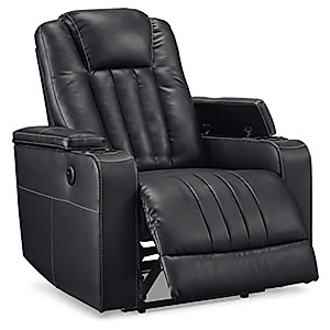 Signature Design by Ashley Center Point Urban Faux Leather Tufted Zero Wall Recliner, Black