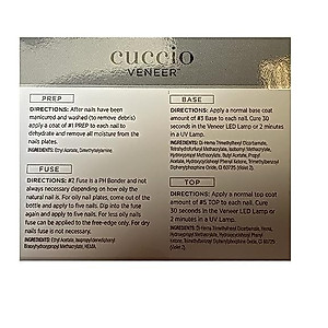 Cuccio Veneer Treatment Pack – Complete LED/UV Gel Polish System, Includes Prep, Fuse, Base, and Top Coat, 13 mL Each