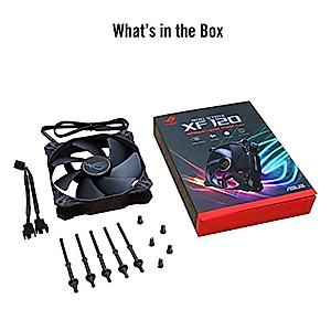 ASUS ROG Strix XF120 Whisper-Quiet, 4-pin PWM Fan for PC Cases, Radiators or CPU Cooling (120mm, up to 400,000 Hours lifespan, Magnetic-Levitation, 1800RPM, 5 Years Warranty)