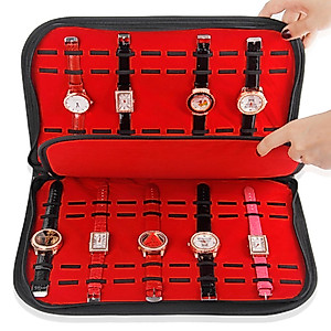 LIFKOME Watch Storage Box Watch Strap Organizer Watch Display Folder Portable Watch Pouch Travel Case Watch Band Organizer for Watch Accessories