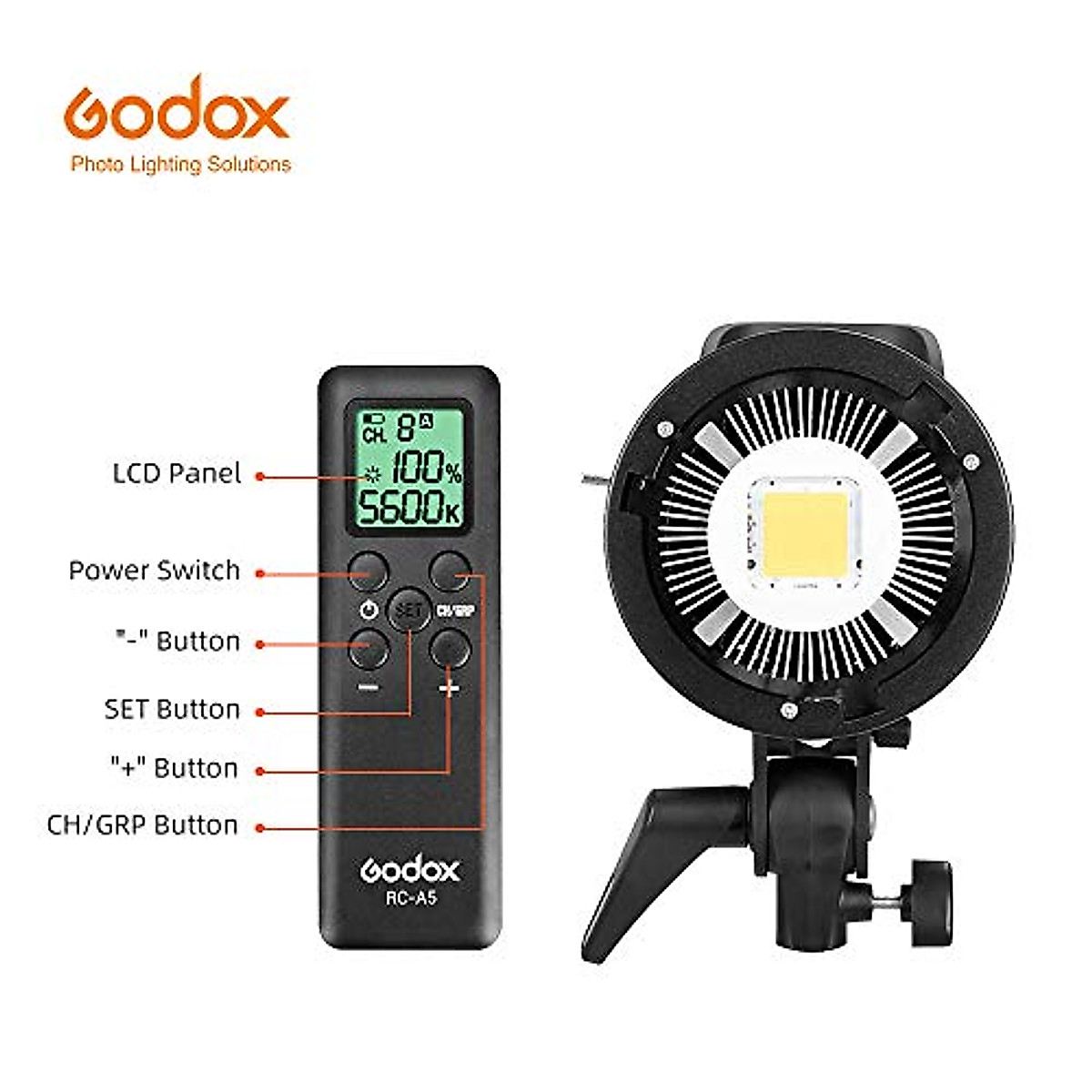 Godox SL-60W CRI 95+ LED Video Light SL60W White 5600K Version 60WS Bowens Mount + Reflector