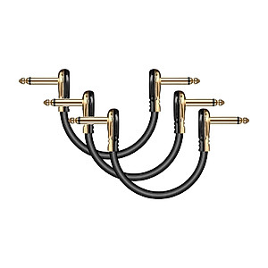 AZOR Spring Reverb Guitar Effect Pedal with Guitar Effect Pedal Cables 3 Pack (Gold)