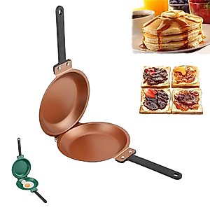 Flip Master Pancake Pan, Flipmaster Pancake Pan, Flipmaster Pan, Double Side Frying Pan, Reversible Pan Pancake Maker Steel Flip Fry Pan Non-stick Easy Flip, Pan for Fluffy Pancakes Omeletteand More