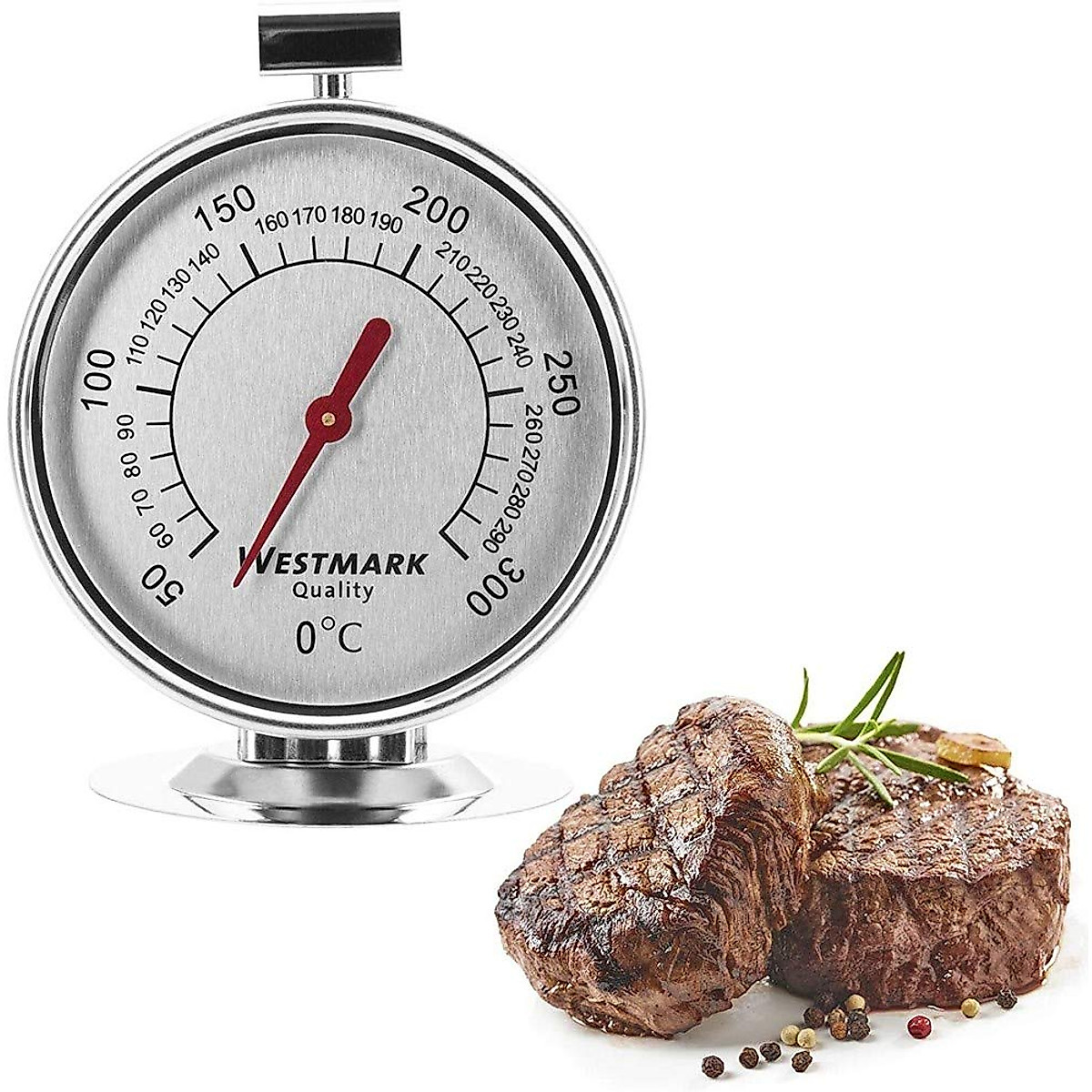 Westmark 12902260 Oven Thermometer, 3.3 x 3 x 1.3 inches, Stainless Steel
