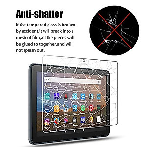 [2 Pack]KLWAINM Tempered Glass for Amazon Kindle Fire HD 10/10 Plus/10 Kids/10 Kids Pro[11th Generation, 2021 Release]Tablet Screen Protector with 2.5D Edge Round 9H HD Anti Scratch Transparent Clear Bubble Free Protective Film