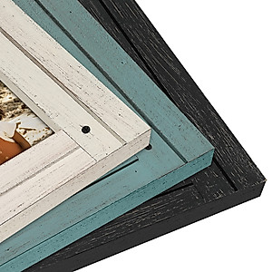 Americanflat 11x14 Picture Frame with Polished, Crystal Clear Glass - Hampton Collection - Distressed Wood Picture Frames for Vertical or Horizontal Wall Display - Turquoise Blue