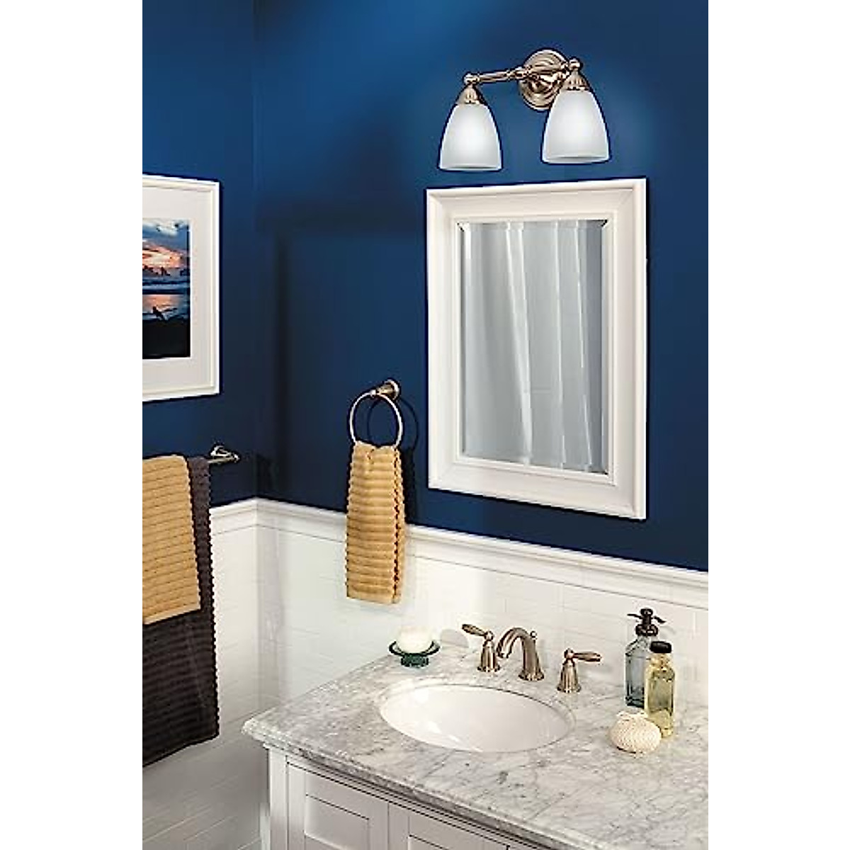 Moen YB2286BN Brantford Collection Traditional Single Post Bathroom Hand -Towel Ring, Brushed Nickel