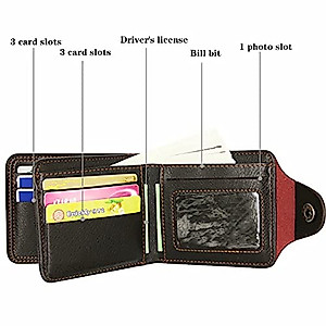 Bi-fold Leather Wallet, Wallets Cartoon Short Purse, Male Women Wallet Credit Card Holder