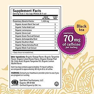 Yogi Tea - Sweet Tangerine Positive Energy Tea (6 Pack) - Supports Elevated Mood and Energy Levels - With Black Tea and Green Tea Extract - Contains Caffeine - 96 Organic Tea Bags