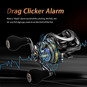 DOVIELLO HIAW200 Baitcaster Reels Low Profile Baitcaster Fishing Reel 11+1BB 5.4:1 Gear Ratio 21LB Drag Power Smooth Baitcasting Reels (5.4 Deep Spool Right Hand)