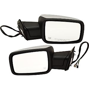 Kool Vue Driver & Passenger Side Power Heated Mirrors for Ram 1500 2500 2014-2018 Power Fold With Signal Light & Puddle Lamp Chrome