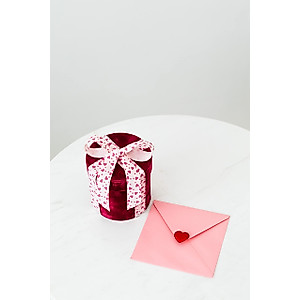 Valentine's Day Ribbons Love Heart Ribbon for Gift Wrapping Crafts Wedding 3 Rolls (Red & White*2)