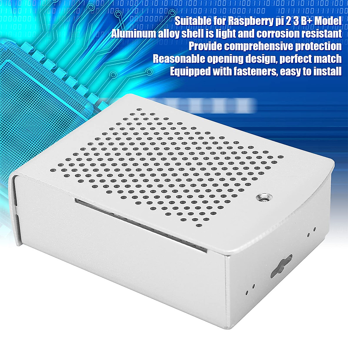 Protective Enclosure, Aluminum Alloy Heatsink Case Efficient Reserved Interface Good Adaptability with Fan for Raspberry Pi 2 3 B+ Model