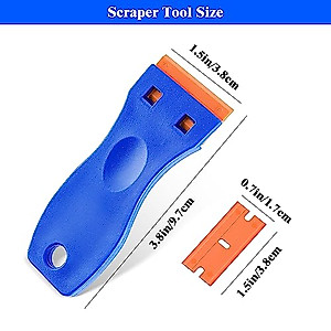 REEVAA Plastic Razor Blades Scraper Tool W/20PCS Plastic Blades For Window Tint,Vinyl Wrap,Plastic Razor Blade Scraper Sticker Remover,Label,Decal Adhesive Scraper For cleaning,Paints On Window Glass